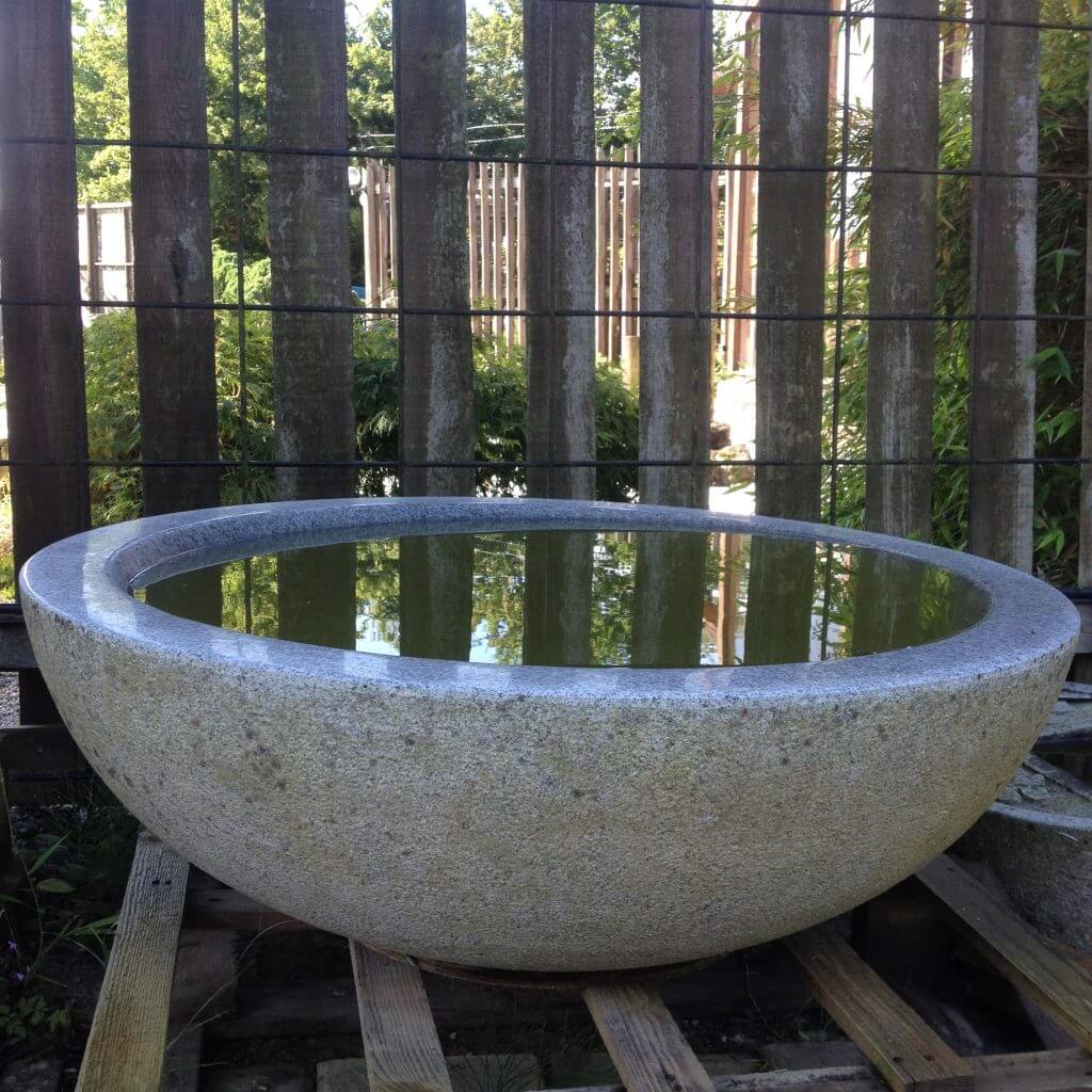 Japanese Shallow bachi (Kyoto Range) - garden ornament water basin ...