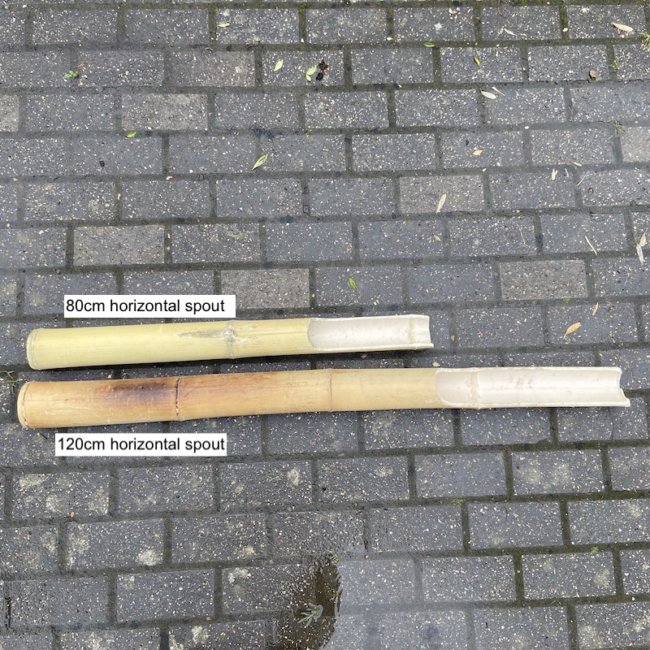 Bamboo water spout - Horizontal - Build a Japanese Garden UK