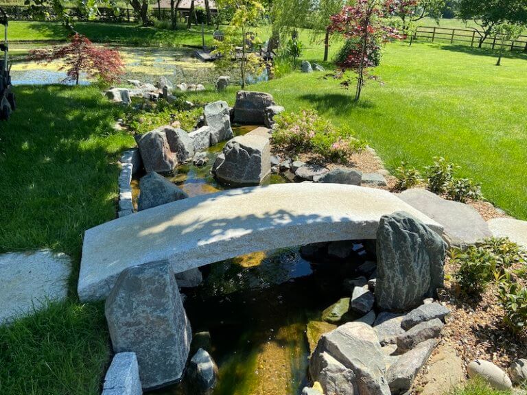 Arched Japanese stone bridge - Build a Japanese Garden UK