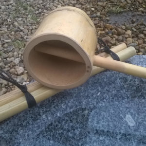 Japanese water ladle & rest - Bamboo - Build a Japanese Garden